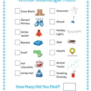 Set of 4 Seasonal Scavenger Hunt for Kids (fall, Winter, Spring, and ...