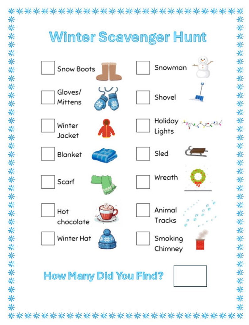 Set of 4 Seasonal Scavenger Hunt for Kids (fall, Winter, Spring, and ...