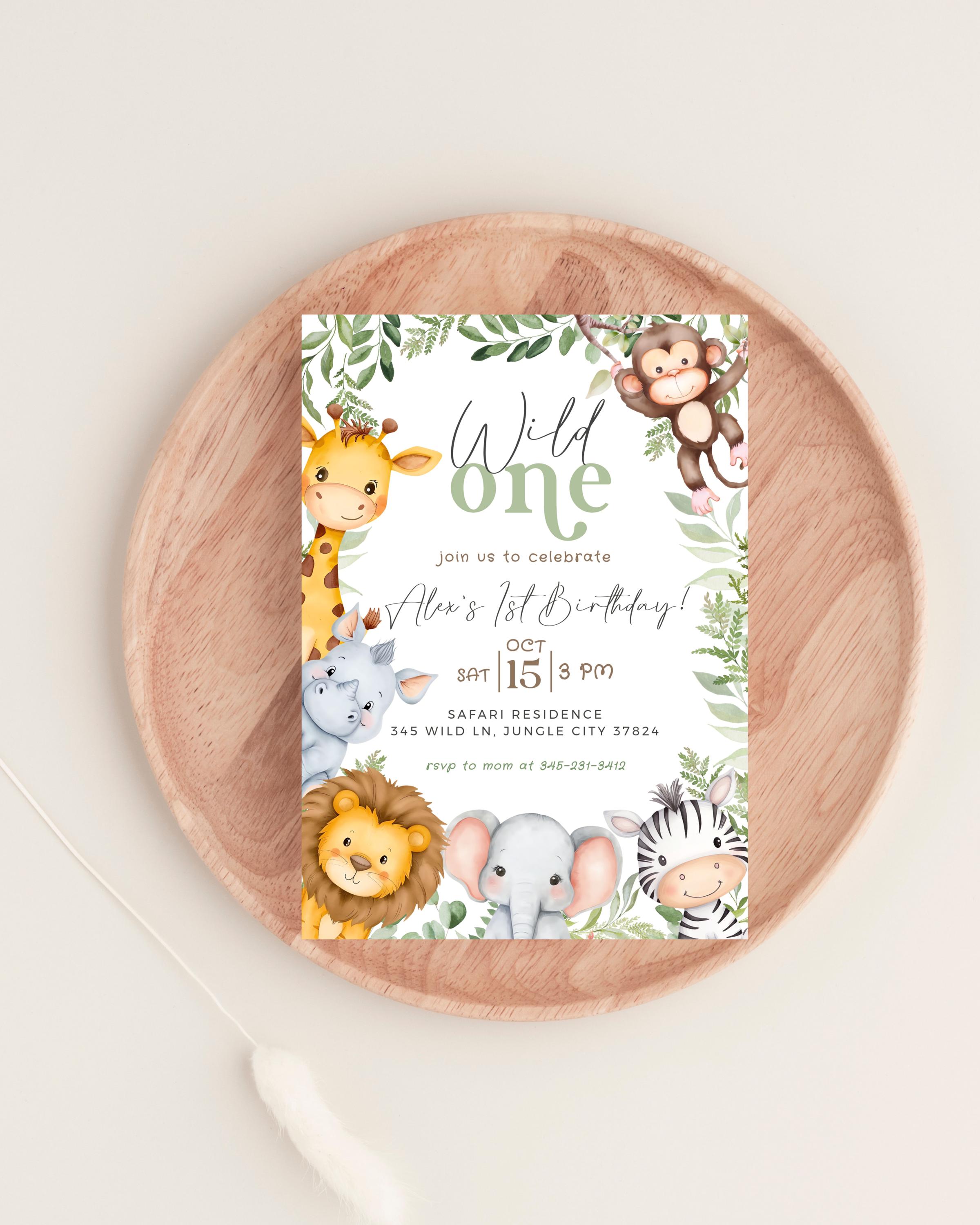 Wild One First Birthday Invitation Editable Wild One Invite Printable ...