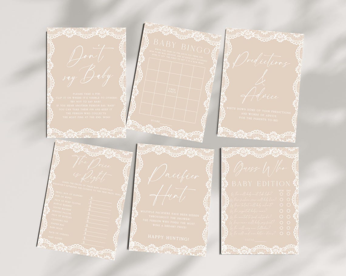 Tan Cielito Lindo Baby Shower Bundle: Editable Evite, Printable ...