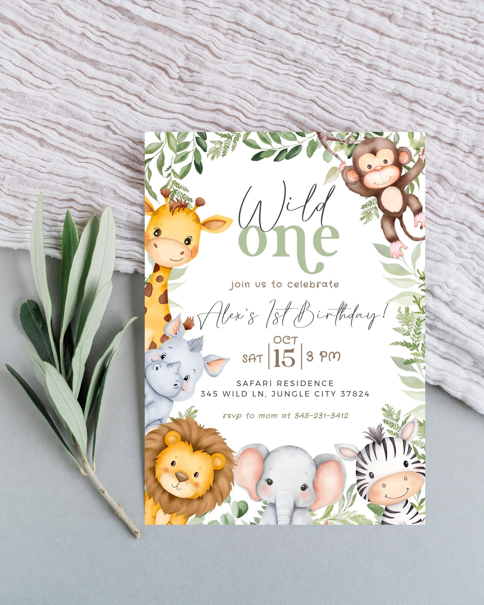 Wild One First Birthday Invitation Editable Wild One Invite Printable ...