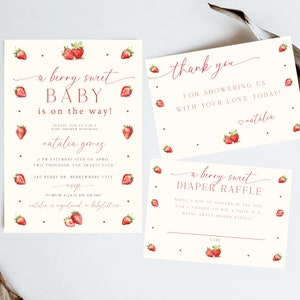 Editable Berry Sweet Baby Shower Invitation Set | Berry Sweet Baby on ...
