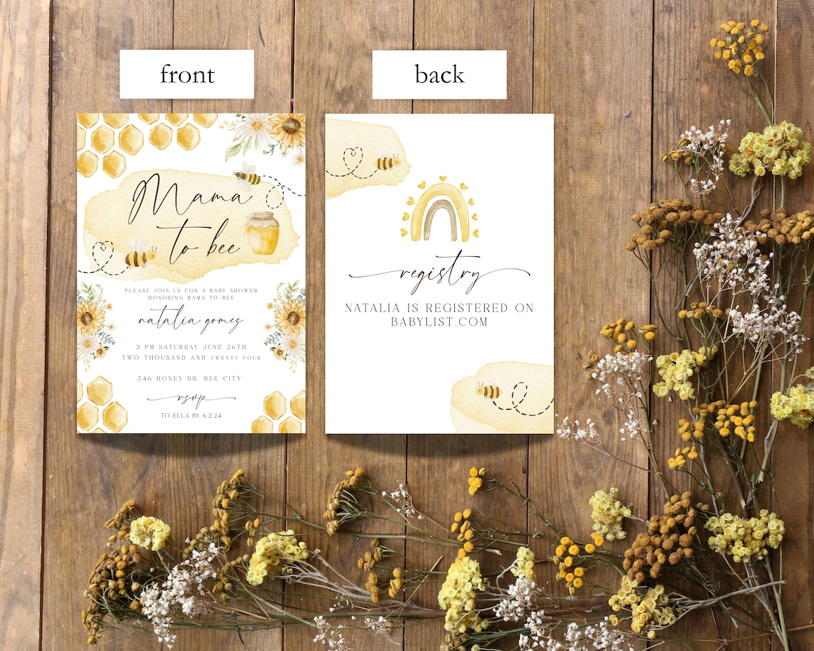 Editable Mama to Bee Baby Shower Invitation mama to Bee Baby Shower ...