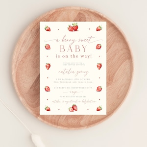 Editable Berry Sweet Baby Shower Invitation Set Berry Sweet Baby on the ...