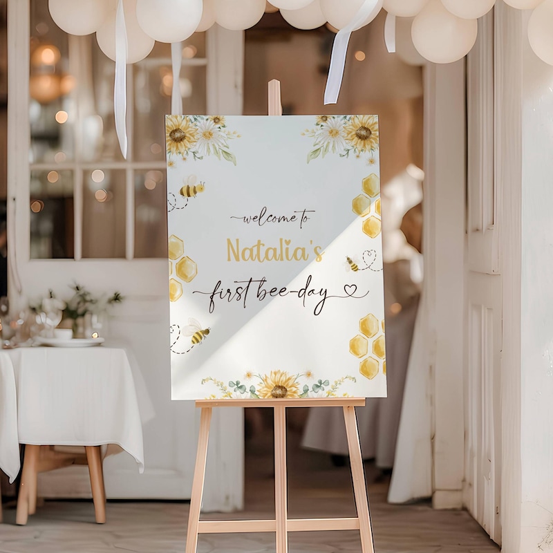 First Birthday Poster Bee - Etsy