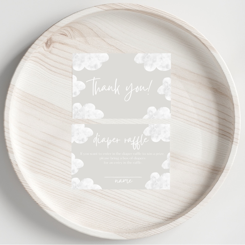 Cloud Nine Baby Shower Invitation Set: Neutral Watercolor Clouds ...