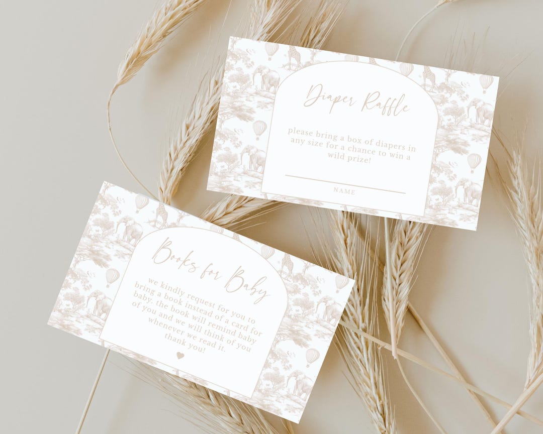 Safari Toile Baby Shower Diaper Raffle, Books for Baby, Baby Registry ...