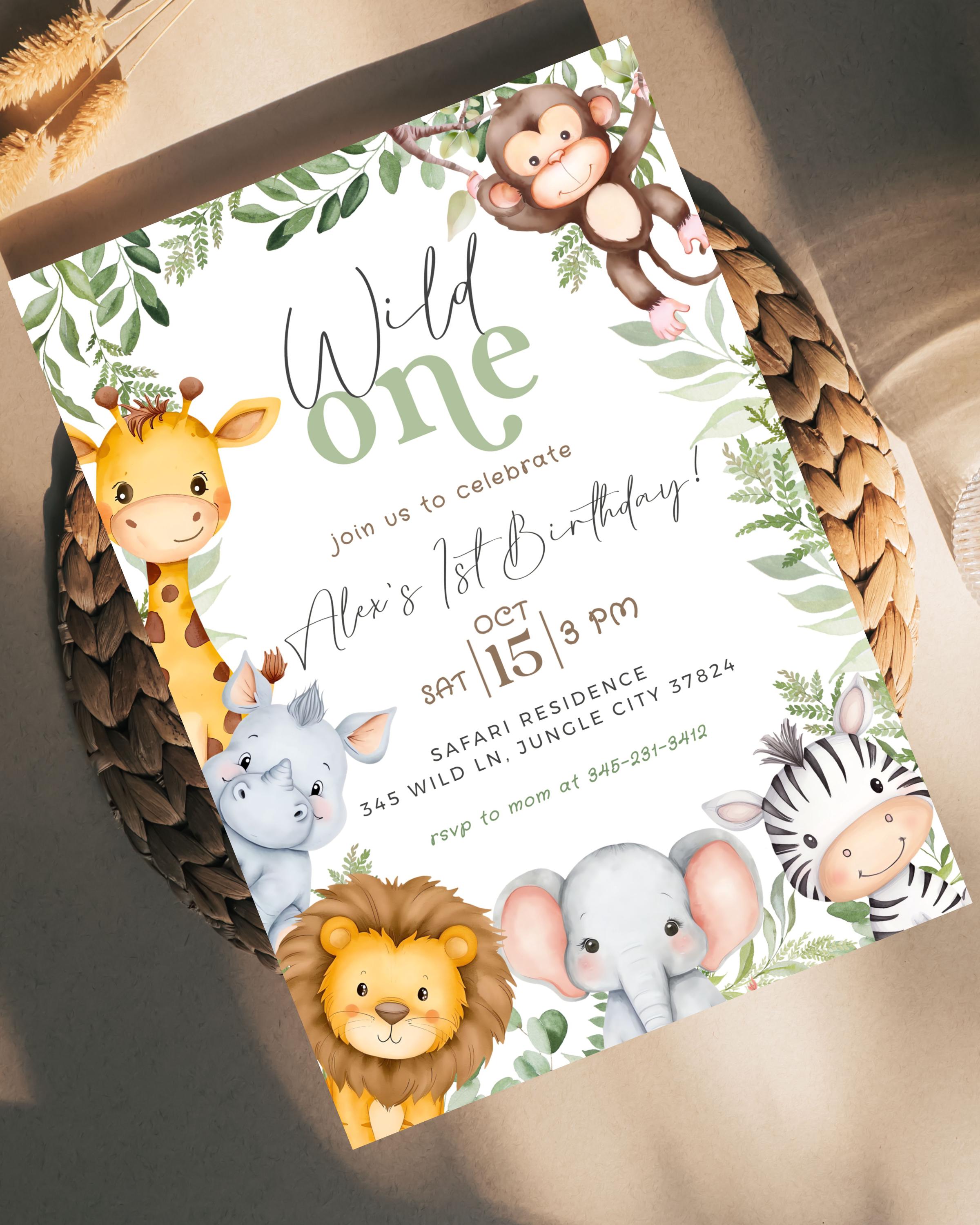 Wild One First Birthday Invitation Editable Wild One Invite Printable ...