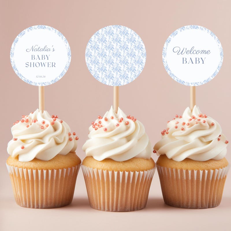 Blue Cupcake Toppers - Etsy