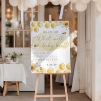 Printable Boy or Girl Bee Gender Reveal Sign // Bee Gender Reveal, Bee ...