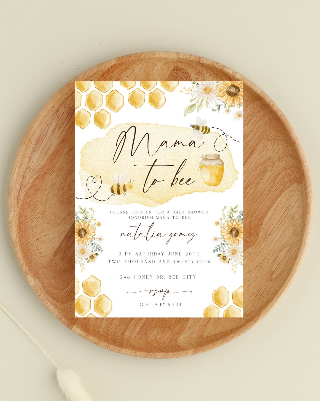 Editable Mama to Bee Baby Shower Invitation mama to Bee Baby Shower ...