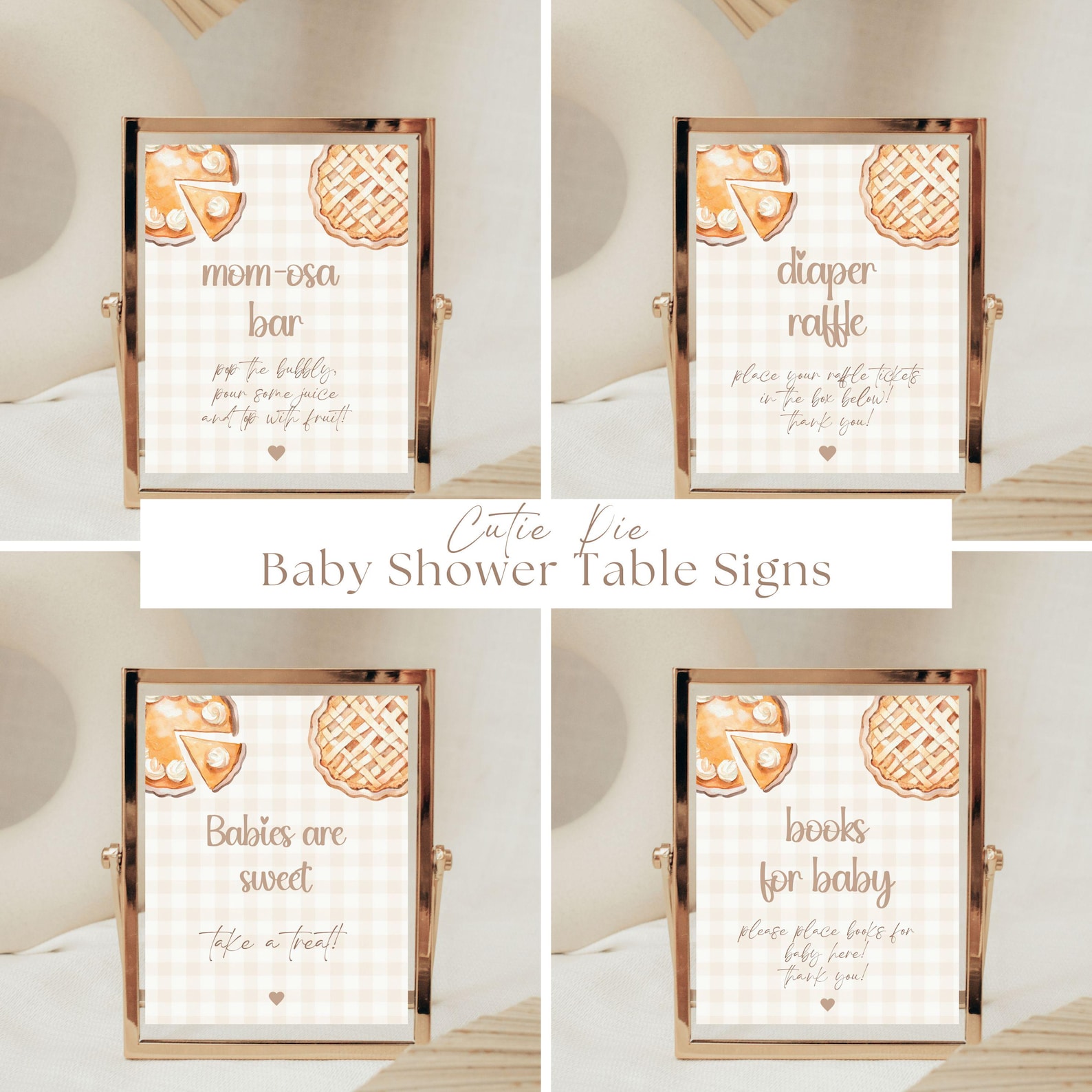 Cutie Pie Baby Shower Table Signs Bundle (digital) - Etsy
