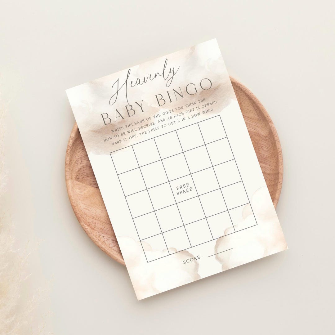 Heaven Sent Baby Shower Bingo Game | A Little Piece of Heaven Baby ...