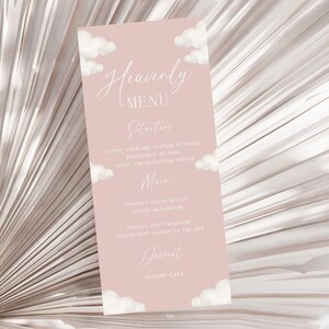 Pink a Little Piece of Heaven Baby Shower Menu | Heaven Sent Baby ...