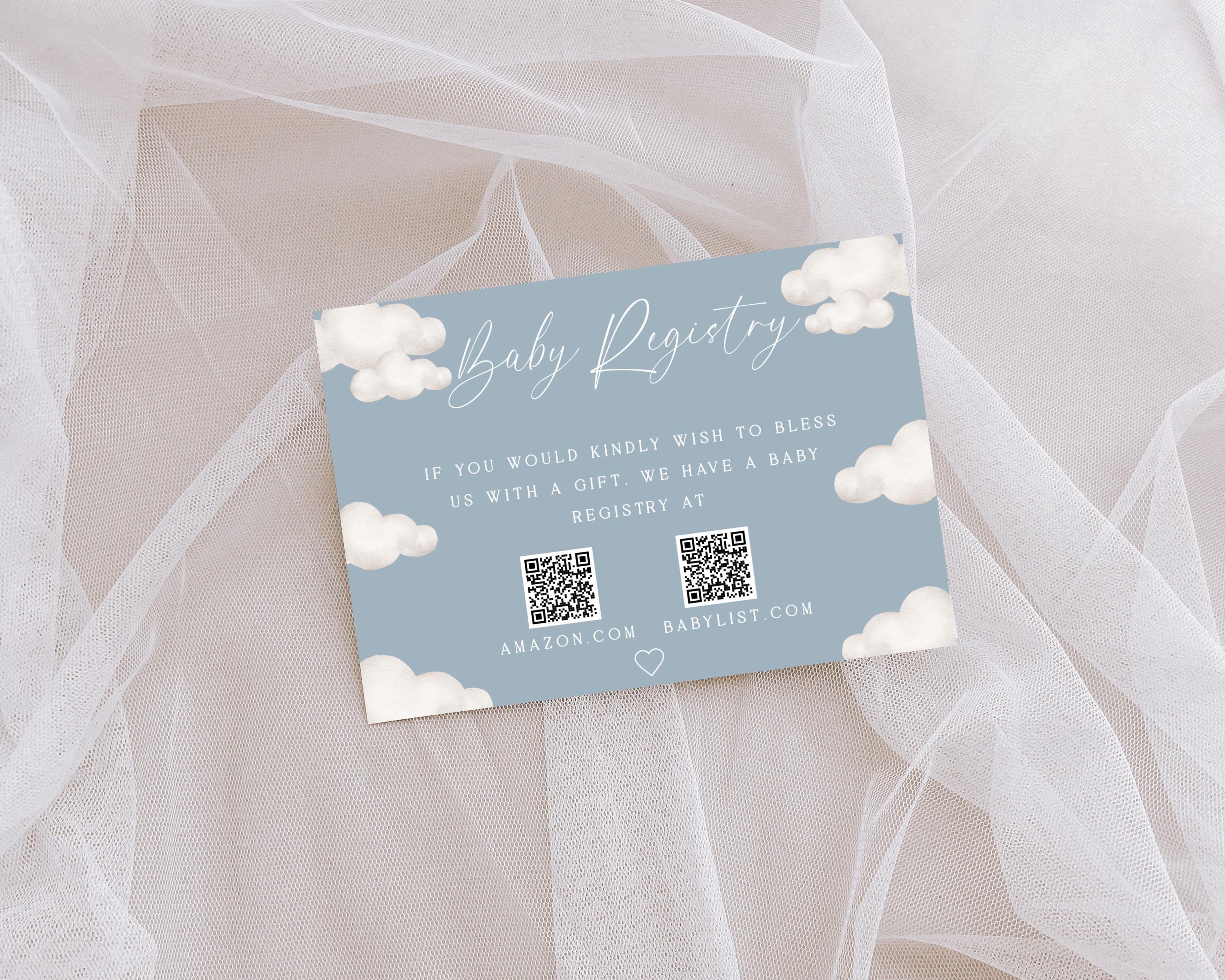 Cloud Baby Registry Card: Blue Baby Shower (printable & Digital) - Etsy
