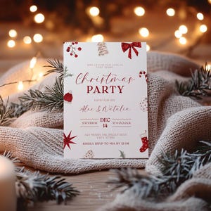 Editable Christmas Party Invitation: Elegant Holiday Design (digital ...