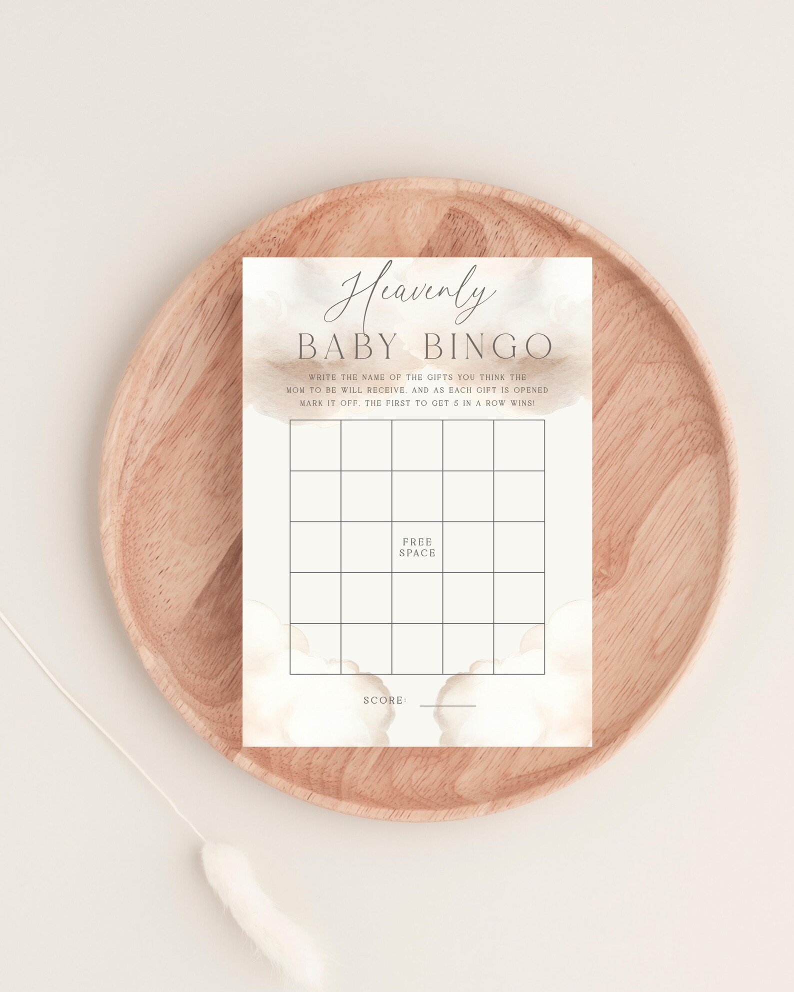 Heaven Sent Baby Shower Bingo Game: Cloud Theme (printable and Digital ...