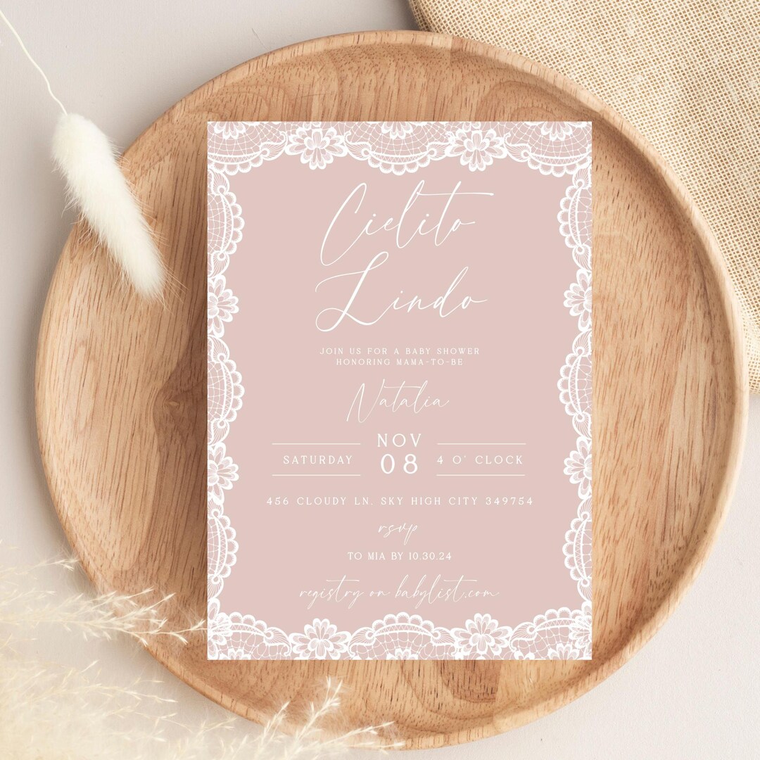 Pink Cielito Lindo Baby Shower Invitation: Editable Template - Etsy