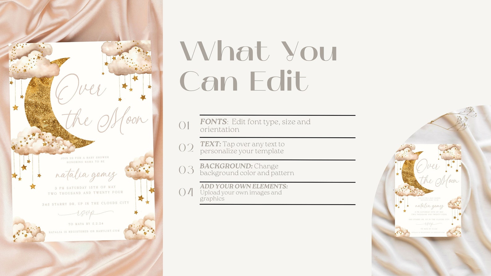 We Are Over the Moon Baby Shower Welcome Sign Editable We Are Over the ...