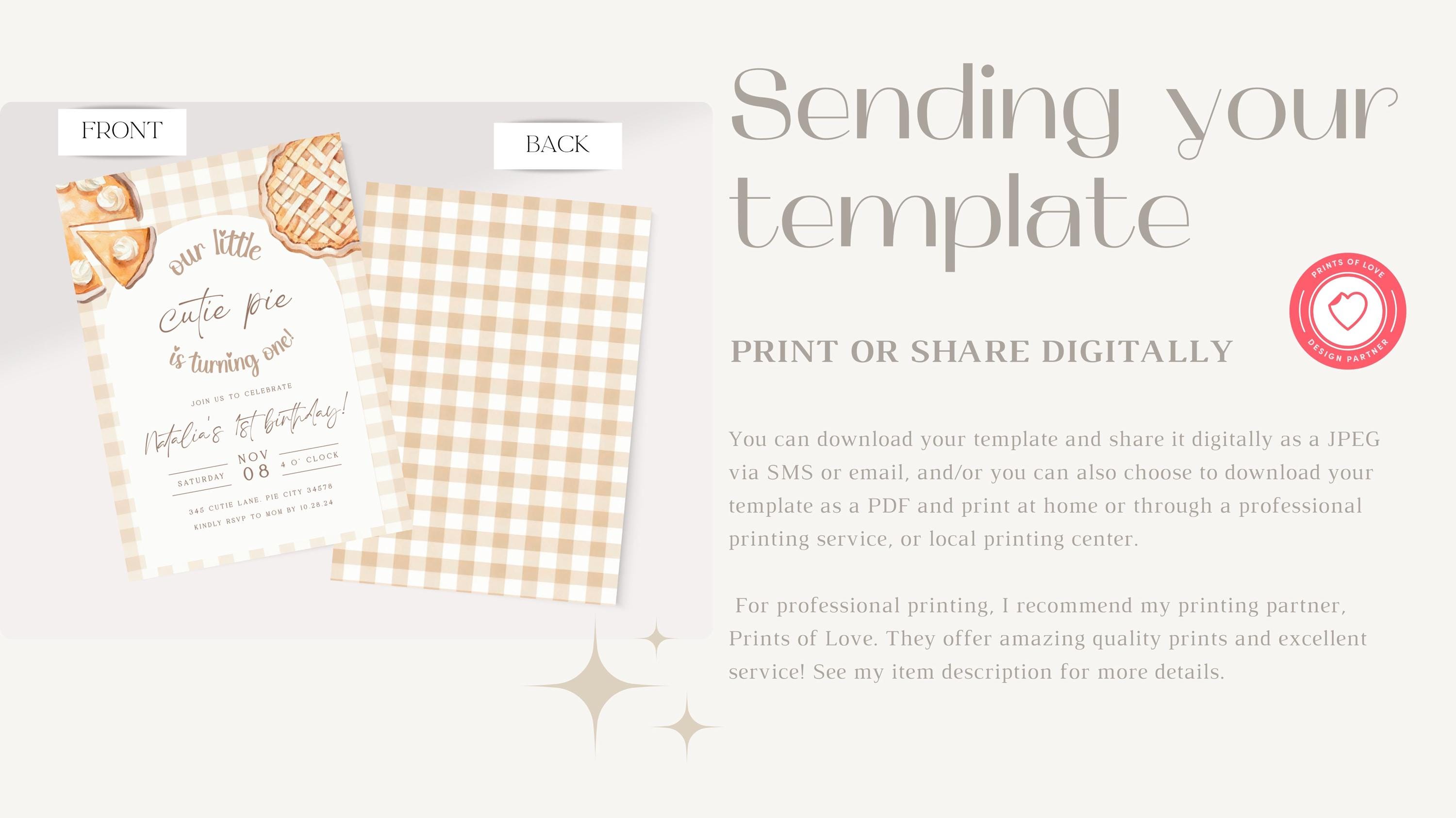 Cutie Pie First Birthday Invitation: Editable Cutie Pie 1st Birthday ...