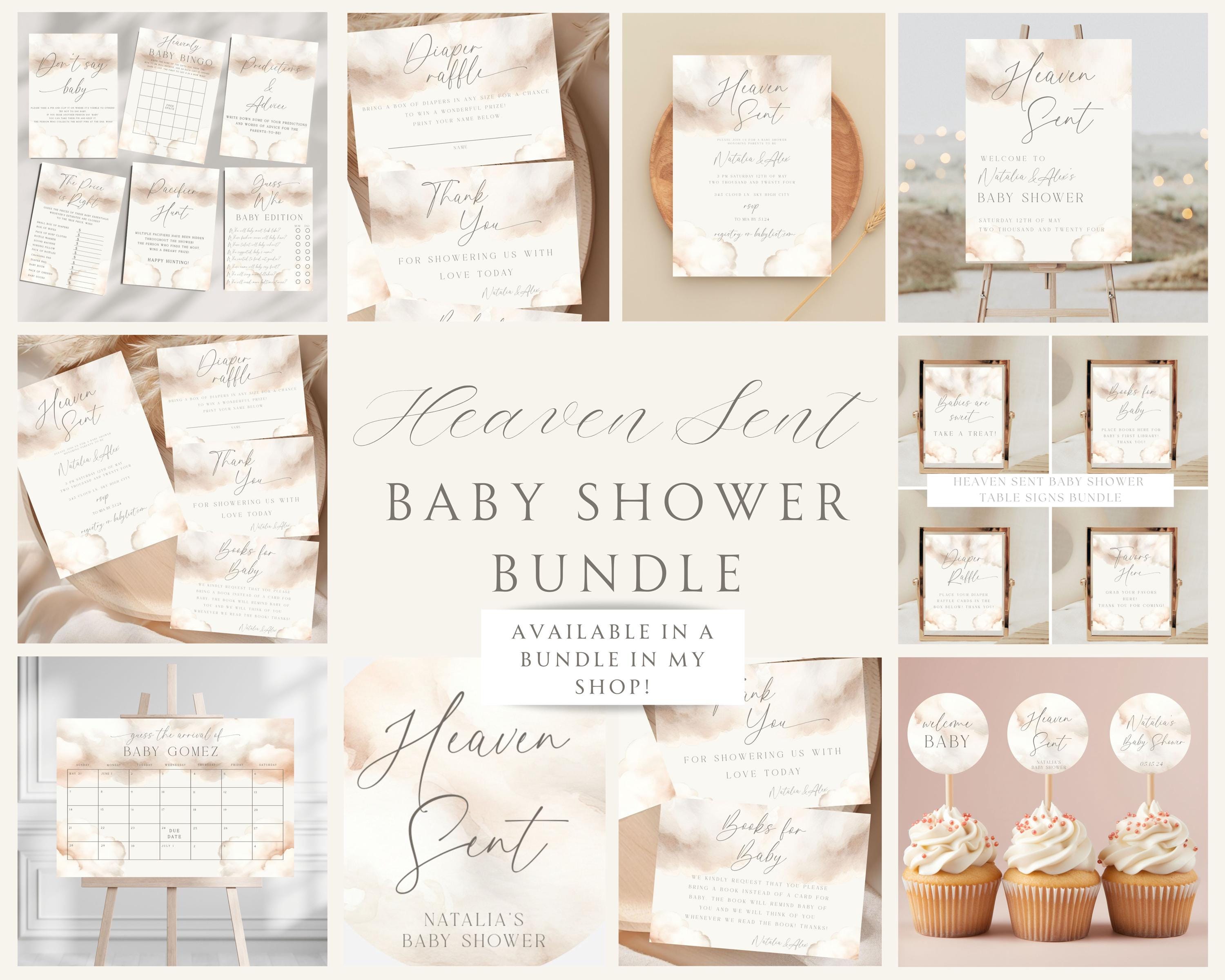 Heaven Sent Baby Shower Games Bundle: Cloud Theme (printable & Digital ...