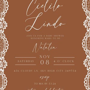 Cielito Lindo Baby Shower Invitation: Terracotta Floral (printable ...