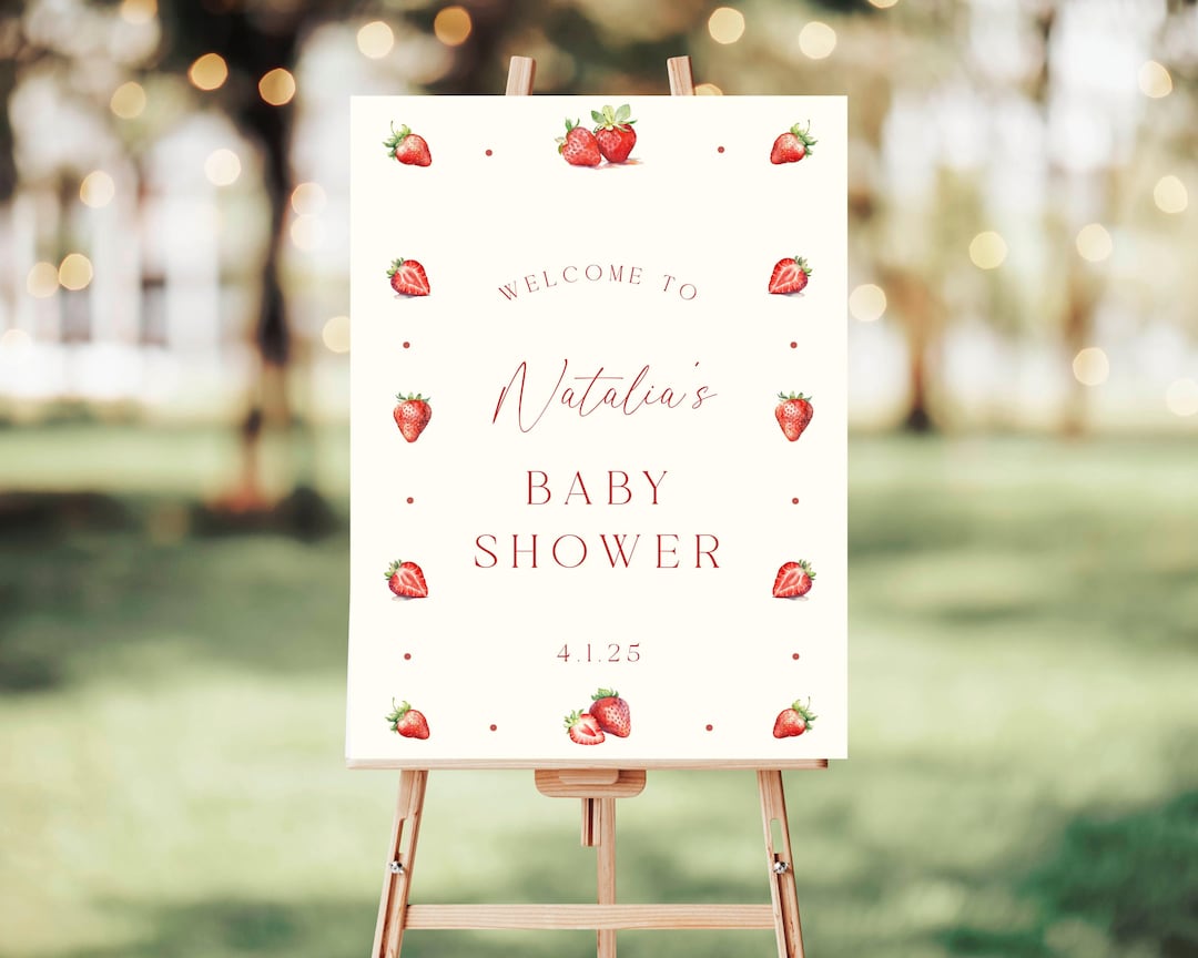 Berry Sweet Baby Shower Welcome Sign: Editable Printable (digital) - Etsy