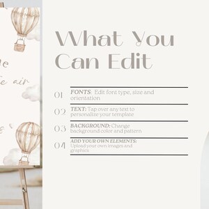 Hot Air Balloon Gender Reveal Welcome Sign: Neutral Cloud Theme ...