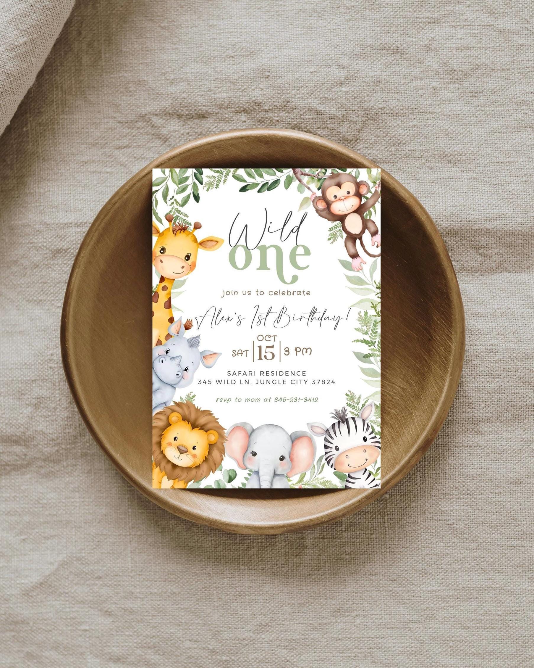 Wild One First Birthday Invitation Editable Wild One Invite Printable ...
