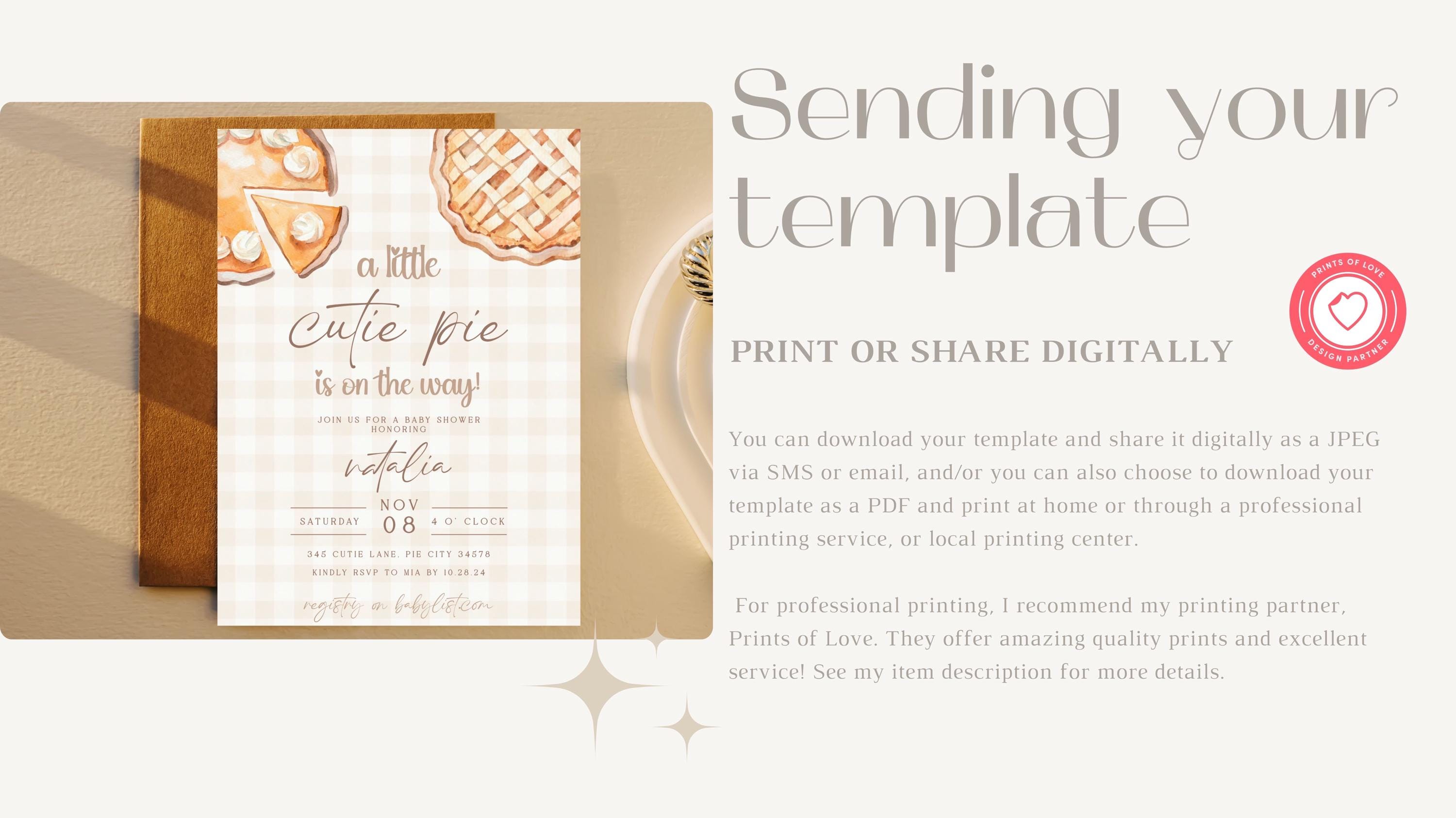 Cutie Pie Baby Shower Invitation | Editable Cutie Pie Fall Baby Shower ...