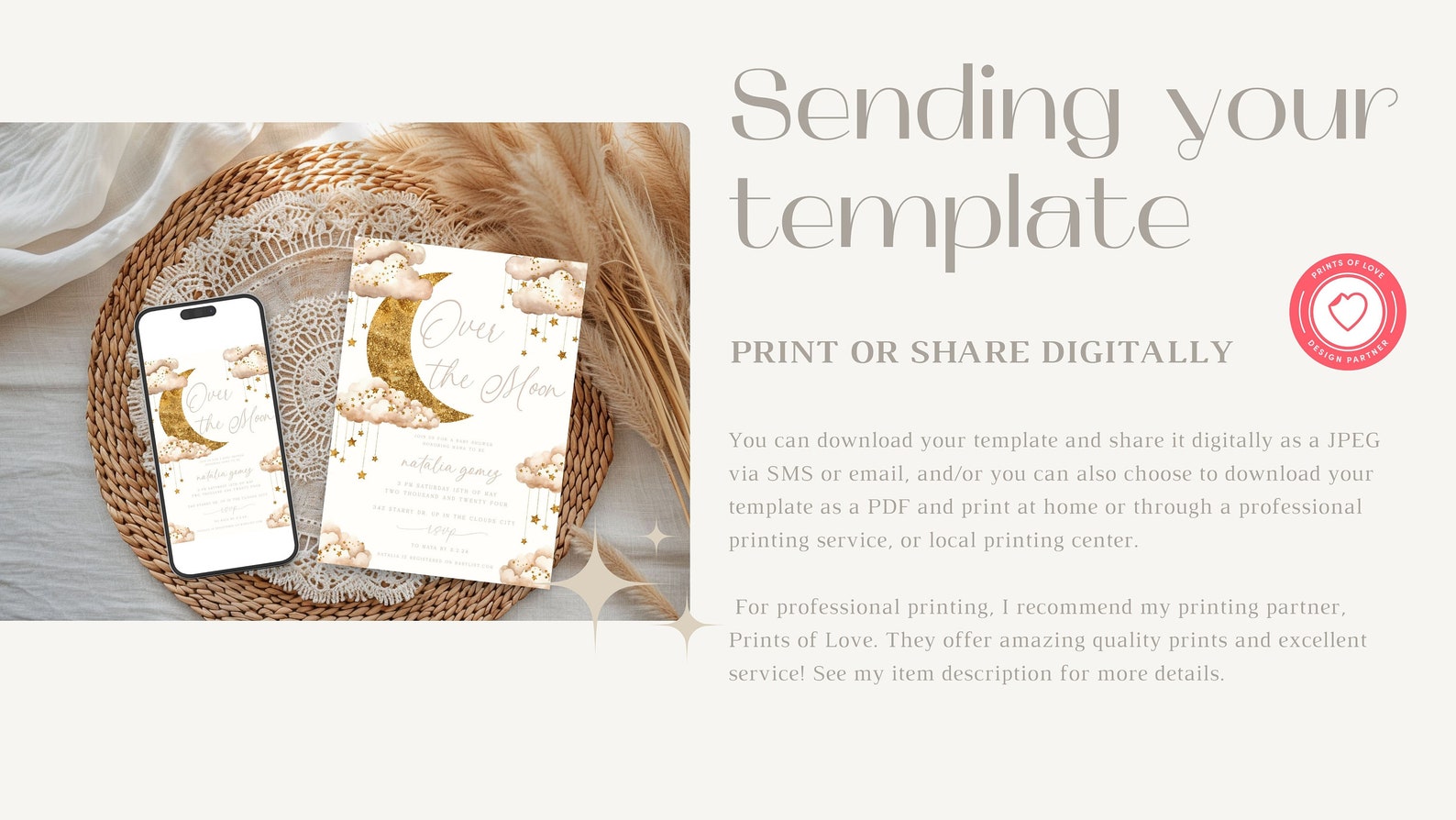 We Are Over the Moon Baby Shower Welcome Sign Editable We Are Over the ...