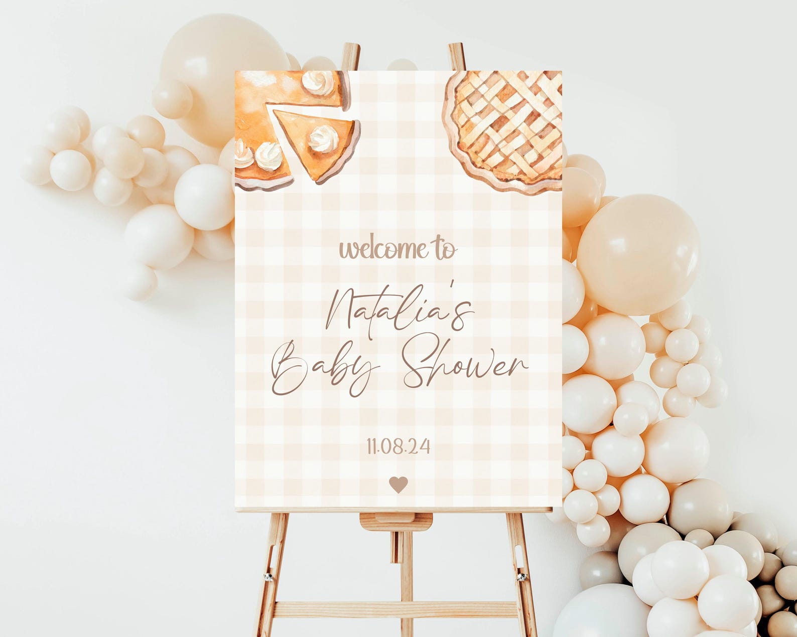 Cutie Pie Baby Shower Welcome Sign | Editable Cutie Pie Baby Shower ...