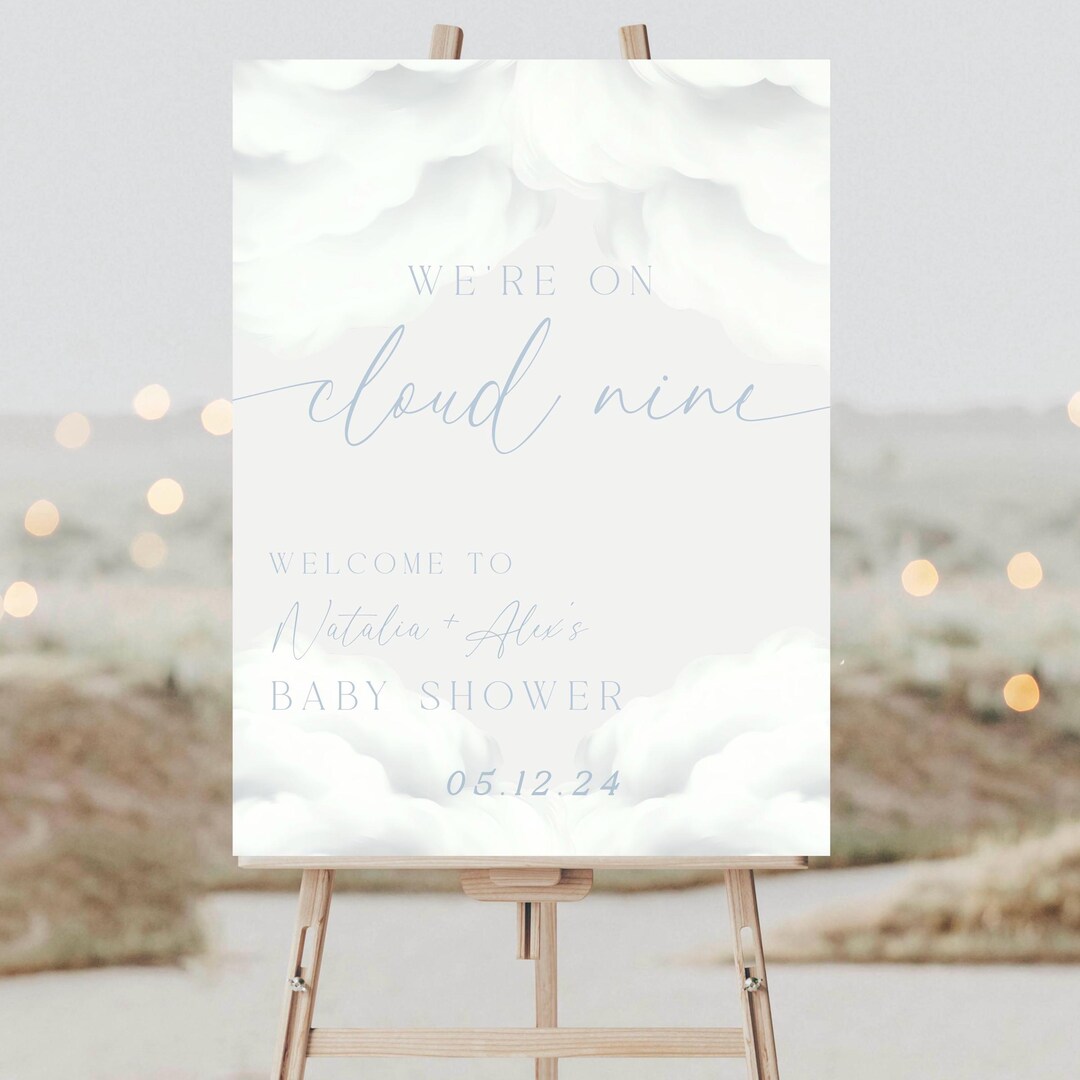 Cloud Nine Baby Shower Welcome Sign (digital & Printable) - Etsy