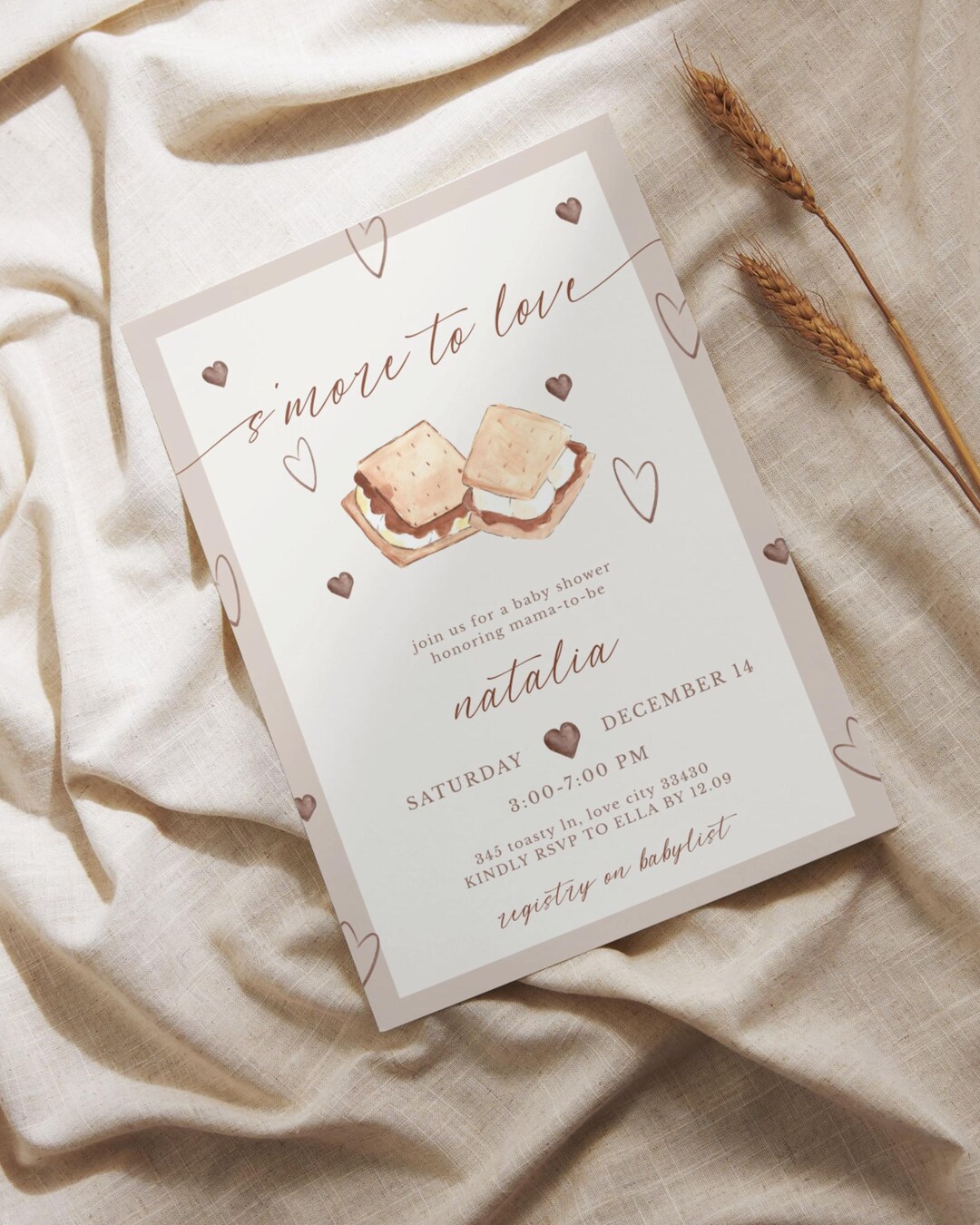 S'more to Love Baby Shower Invitation | Editable Smore to Love Baby ...