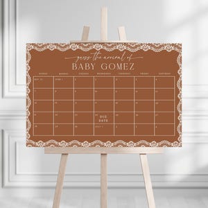 Cielito Lindo Baby Shower Due Date Calendar: Terracotta Arrival Sign - Etsy