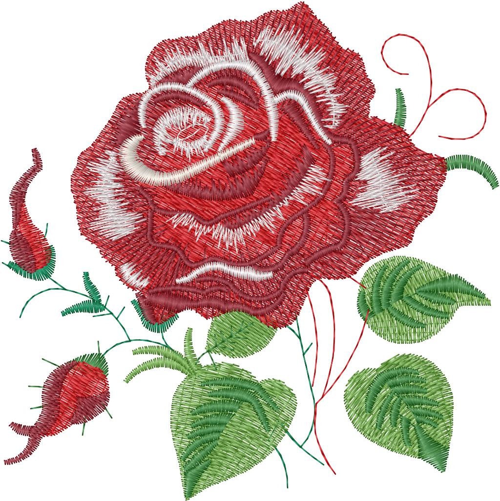 Rose Embroidery File - Etsy