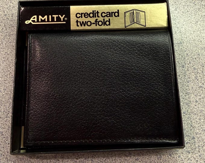 Amity Wallet Billfold, Two-fold, Black Leather, NOS, Vintage - Etsy