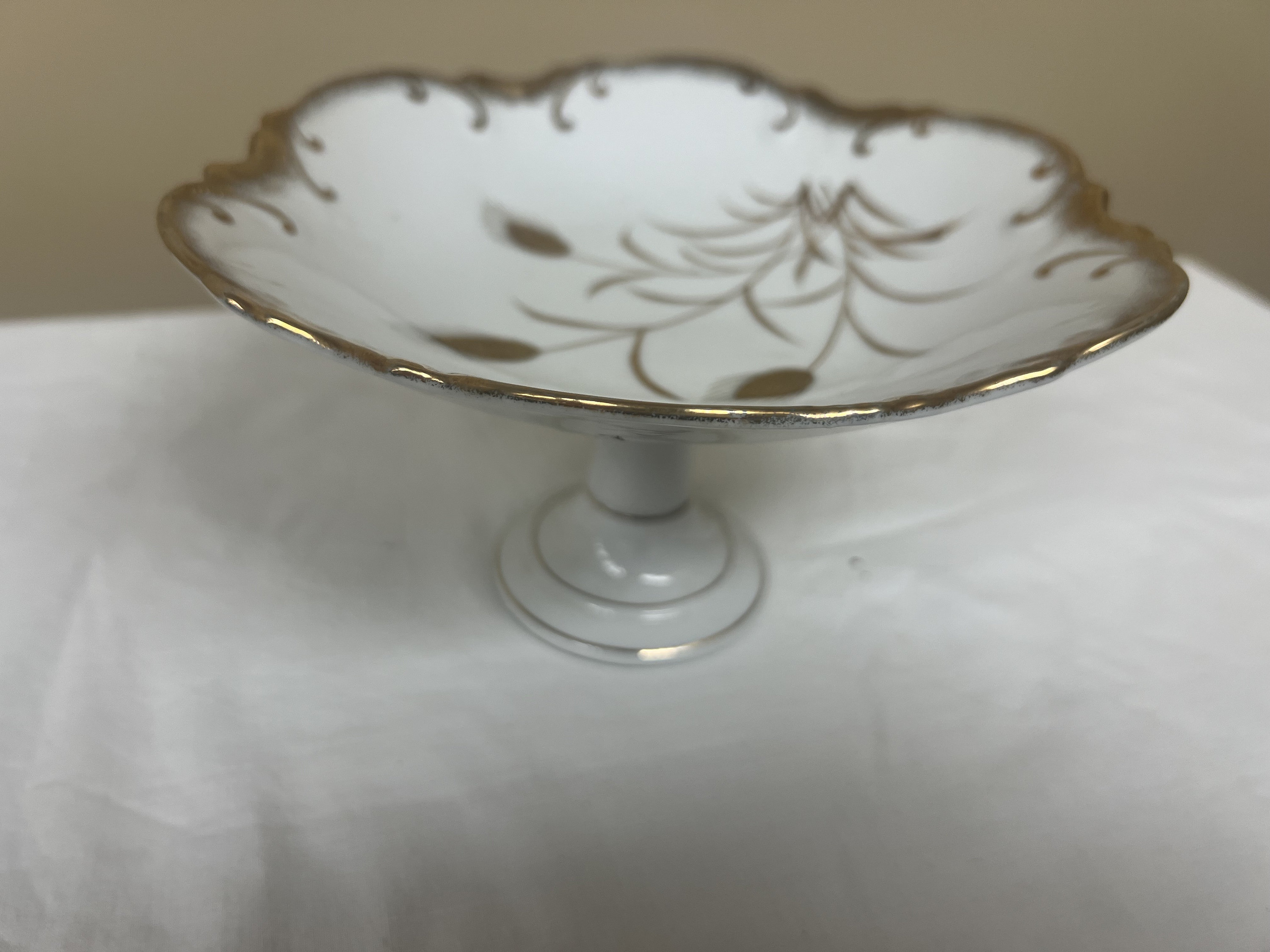 Lefton China Pedestal Compote Candy Dish Hand Painted Wheat Pattern ...