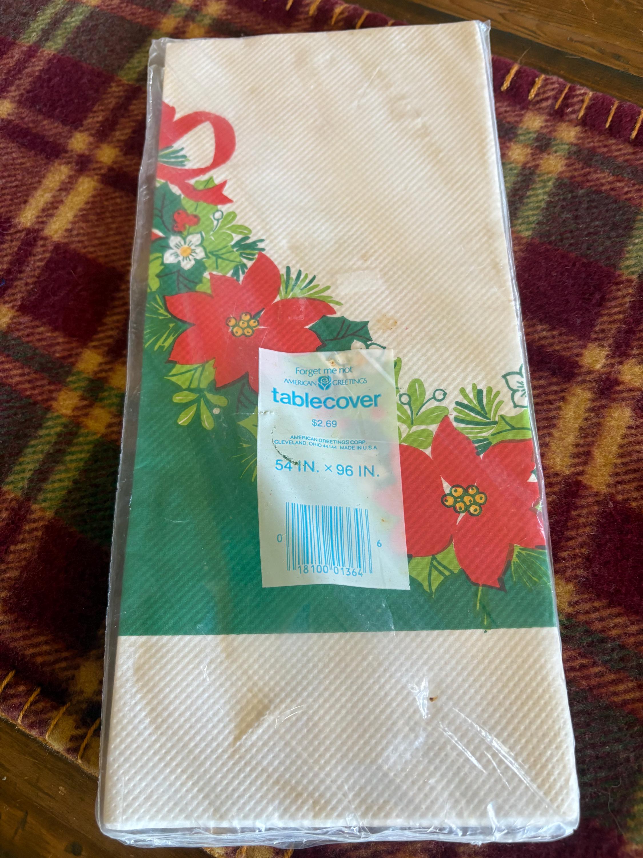 Vintage Christmas Paper Tablecloth Crafts Dining 54” X 96 ...
