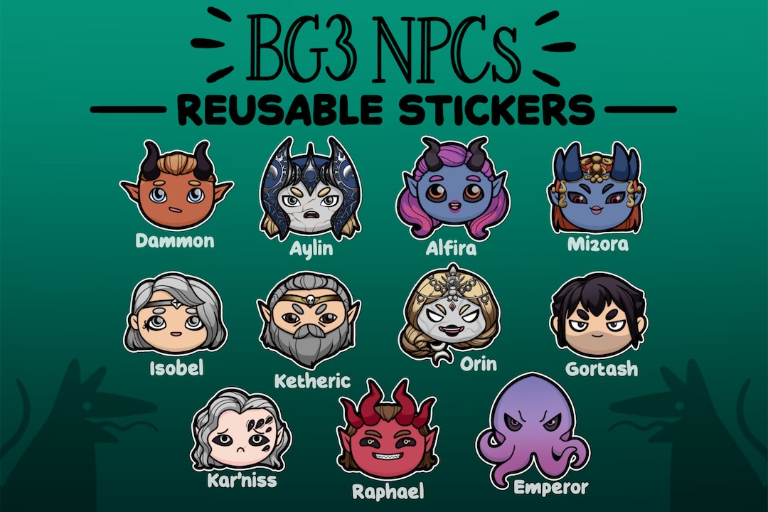 BG3 NPC Reusable Stickers Baldur's Gate 3 - Etsy