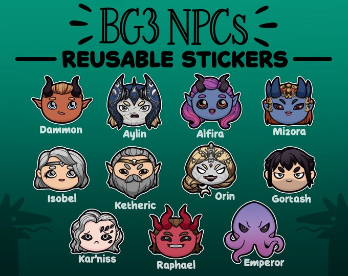 BG3 || NPC Reusable Stickers || Baldur's Gate 3 - Etsy
