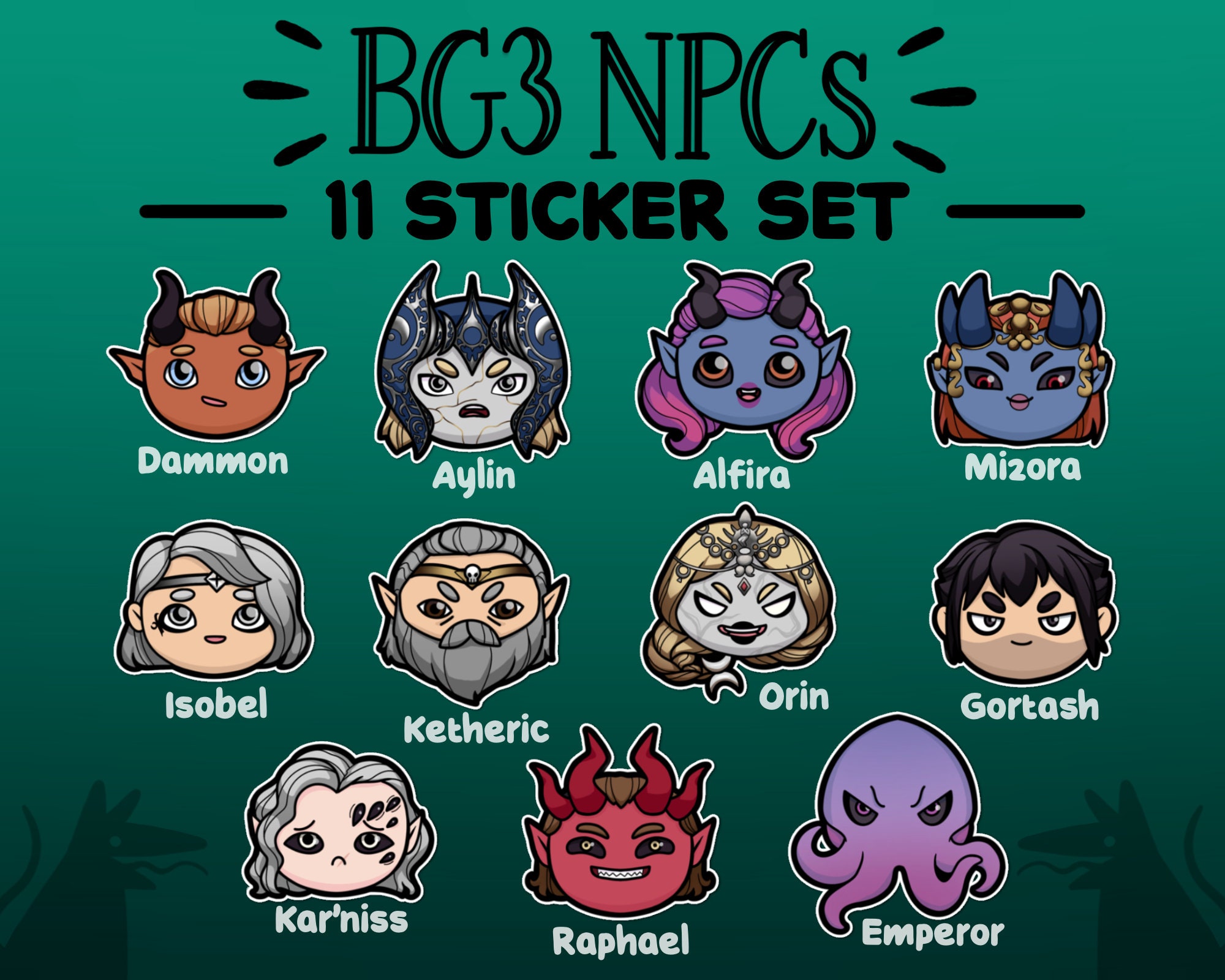 BG3 NPC Sticker Set Baldur's Gate 3 - Etsy