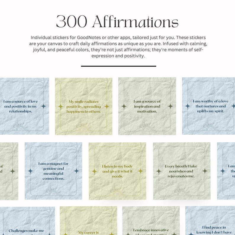 Daily Affirmations Stickers, Affirmations Cards, 30-day Affirmations ...