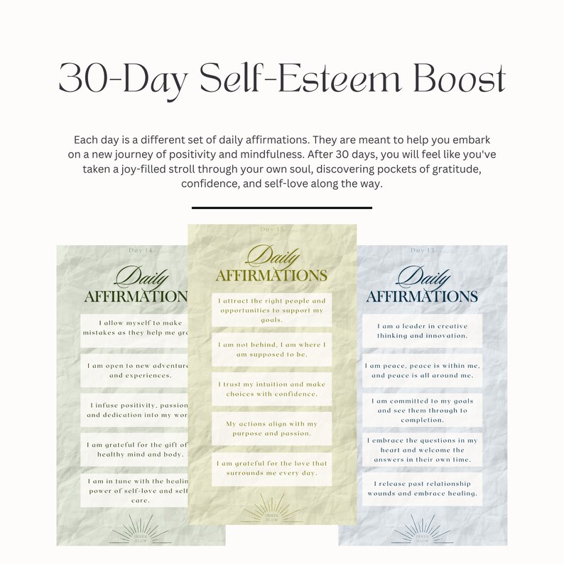 Daily Affirmations Stickers, Affirmations Cards, 30-day Affirmations ...