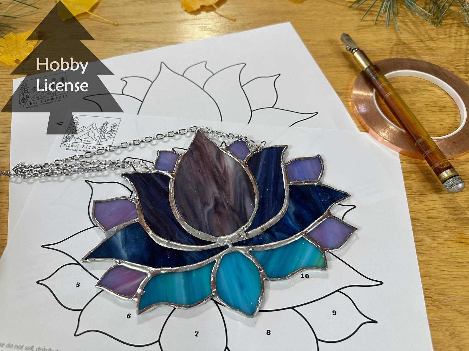 Lotus Stained Glass Pattern, Digital Download, Stained Glass Patterns ...