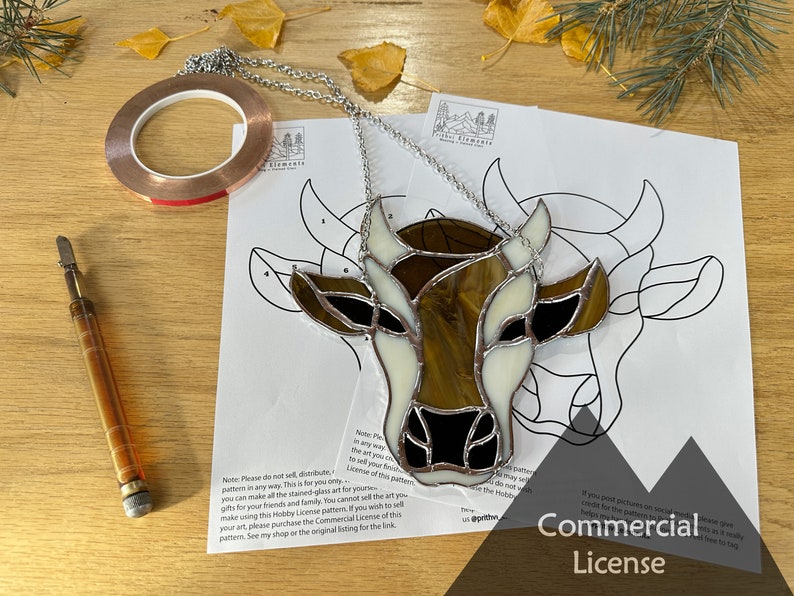 Cow Stained Glass Pattern, Digital Download, Stained Glass Patterns Cow ...