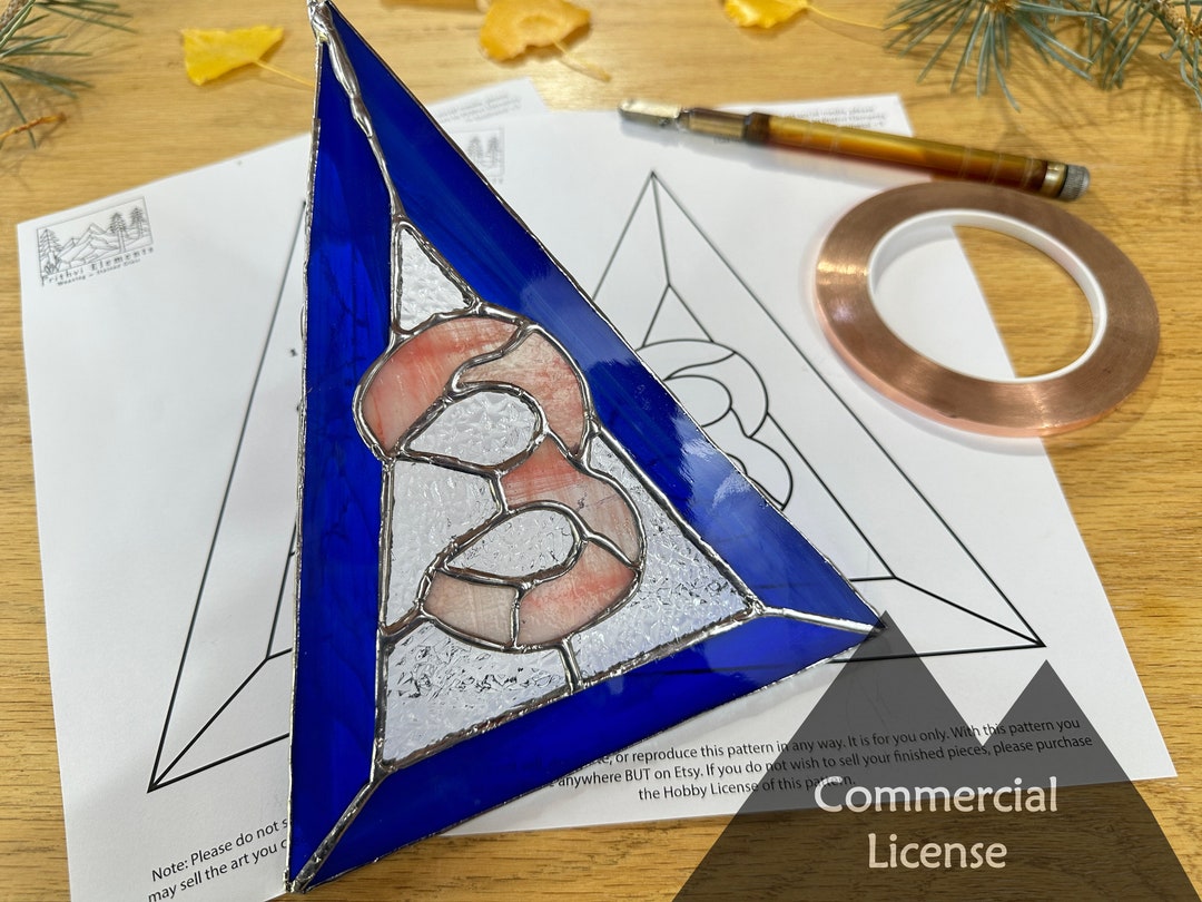 Number Pattern 3 Stained Glass Pattern, Digital Download, Stained Glass ...