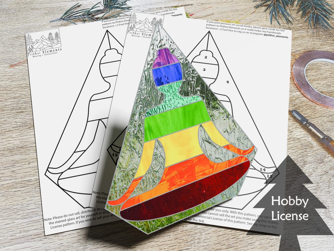Meditation Chakras Stained Glass Pattern, Digital Download, Stained ...