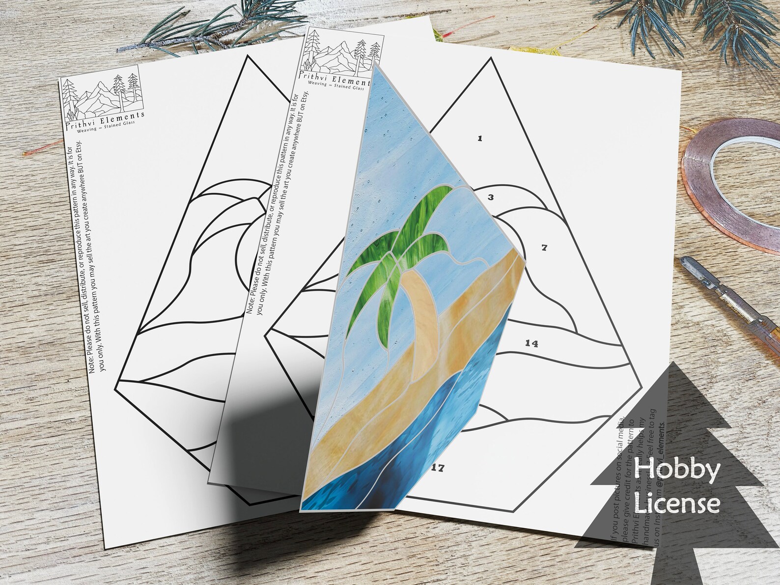 Palm Tree Stained Glass Pattern, Digital Download, Stained Glass ...