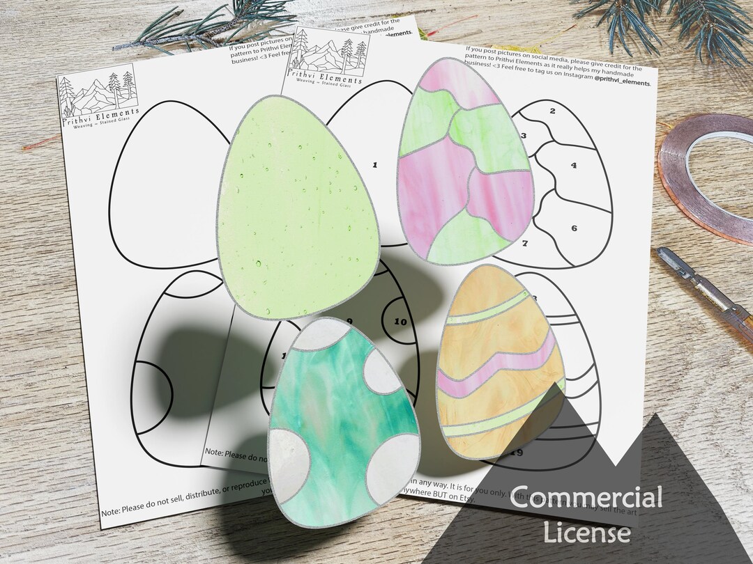 Multi Pack Easter Egg Stained Glass Pattern, Digital Download, Stained ...